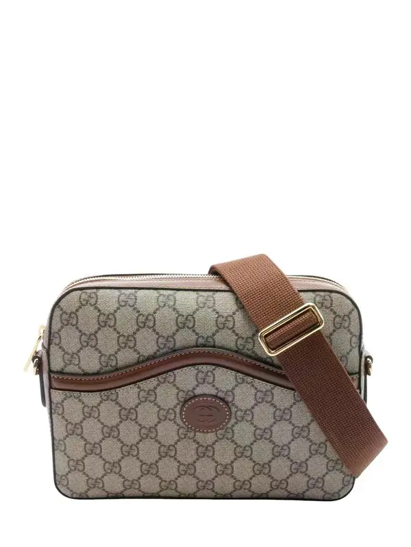 Gucci Gg Supreme Retro Interlocking G Messenger Bag - Neutrals