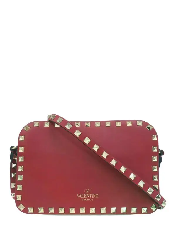 Valentino Garavani 2010-2026 Leather Rockstud Camera Crossbody Bag - Red