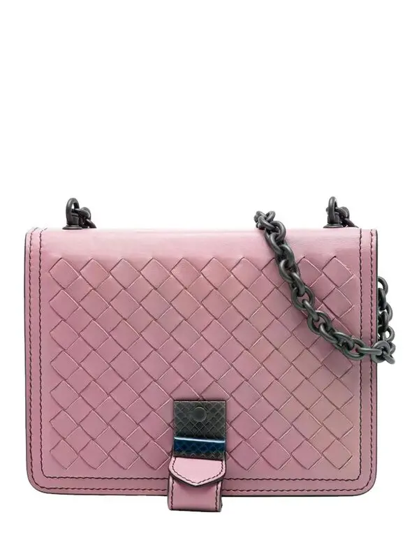 Bottega Veneta Small Nappa Intrecciato Runway Shoulder Bag - Pink