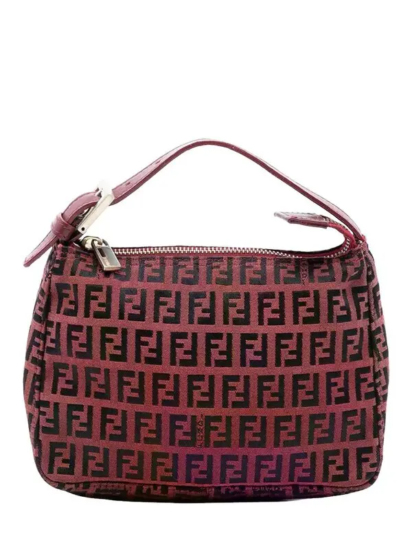 Fendi 2000-2010 Zucchino Canvas Handbag - Red