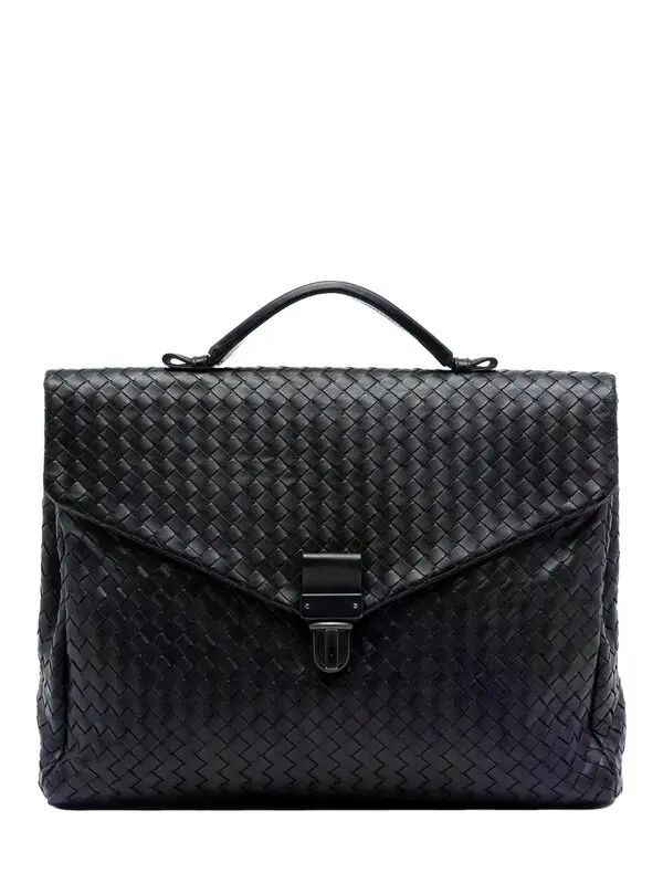 Bottega Veneta Nappa Intrecciato Briefcase Business Bag - Black