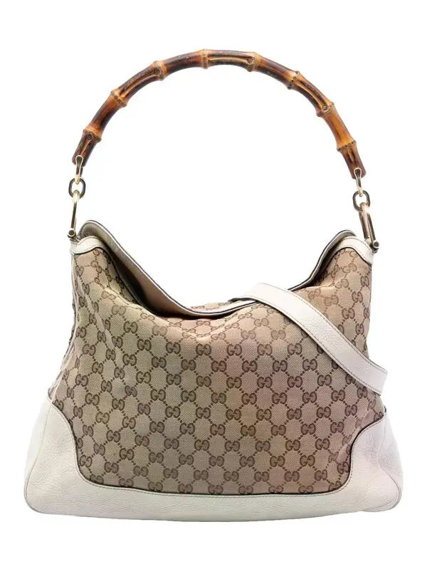 Gucci Gg Canvas Bamboo Diana Satchel - Neutrals