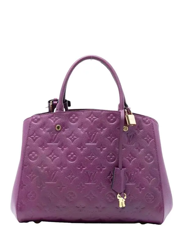 LOUIS VUITTON 2014 Monogram Empreinte Montaigne Mm Satchel - Purple