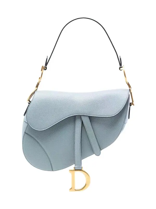 Dior 2020 Grained Calfskin Saddle Bag - Blue