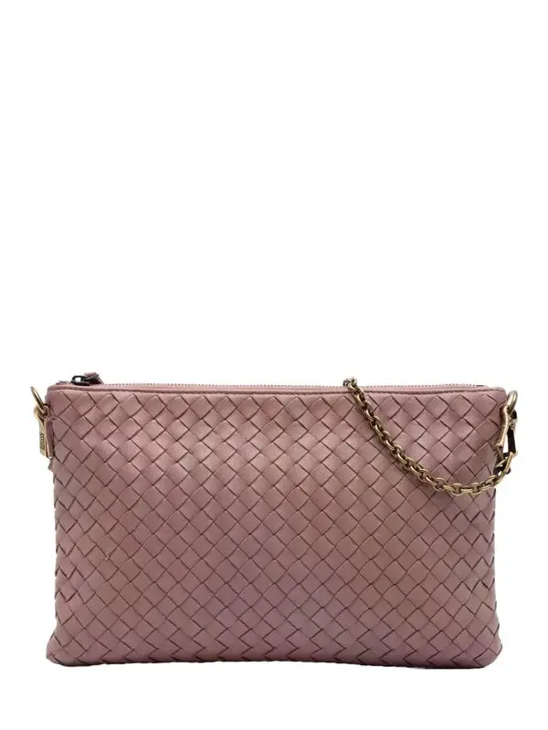 Bottega Veneta Nappa Intrecciato Biletto Wallet On Chain - Pink