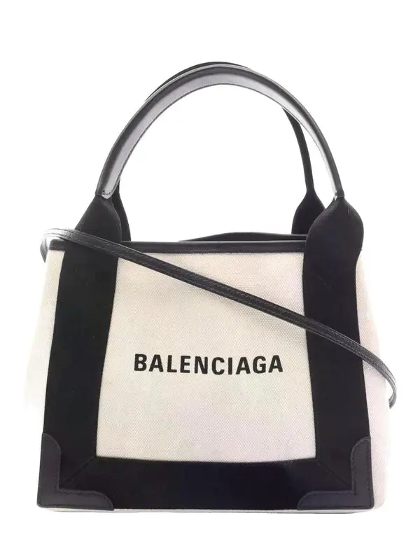 Balenciaga Canvas Navy Xs Satchel - Neutrals