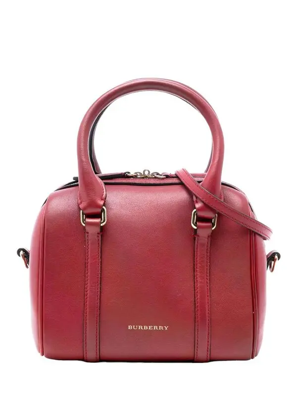 Burberry Leather Alchester Bowling Satchel - Red