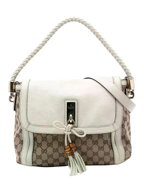 Gucci Gg Canvas Bella Flap Satchel - Neutrals