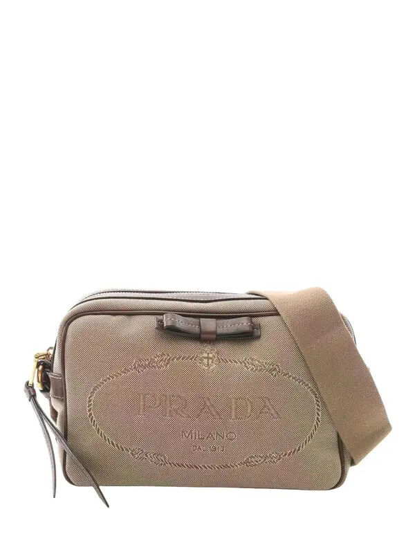 Prada Jacquard Logo Crossbody Bag - Neutrals
