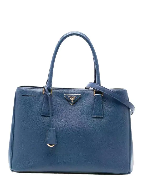 Prada 2013-2025 Medium Saffiano Lux Galleria Satchel - Blue
