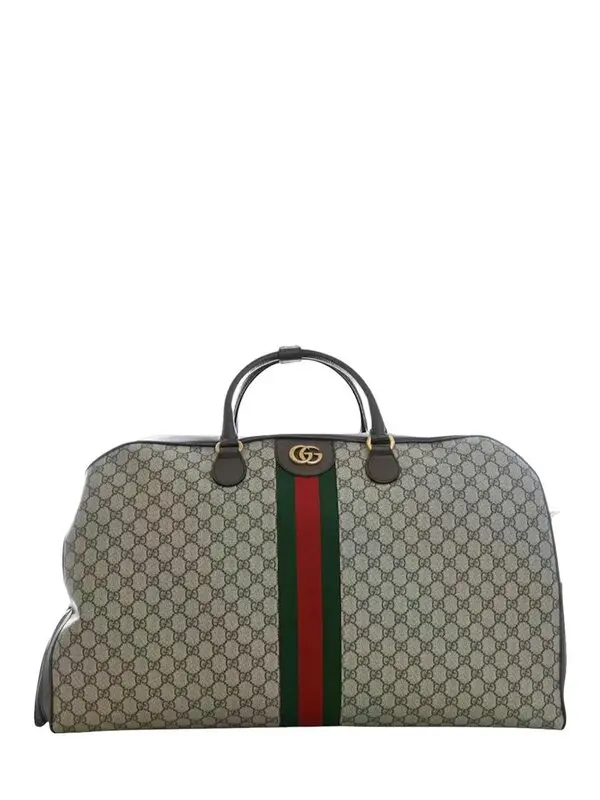 Gucci Gg Supreme Web Savoy Bowling Satchel - Neutrals