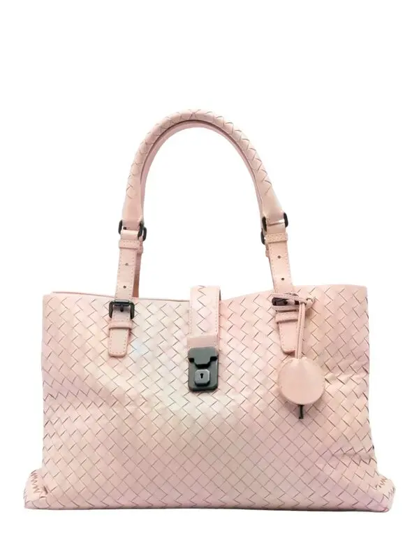 Bottega Veneta Medium Nappa Intrecciato Roma Tote Bag - Pink