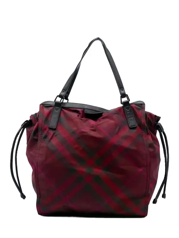 Burberry 2000-2017 Supernova Check Buckleigh Tote Bag - Red
