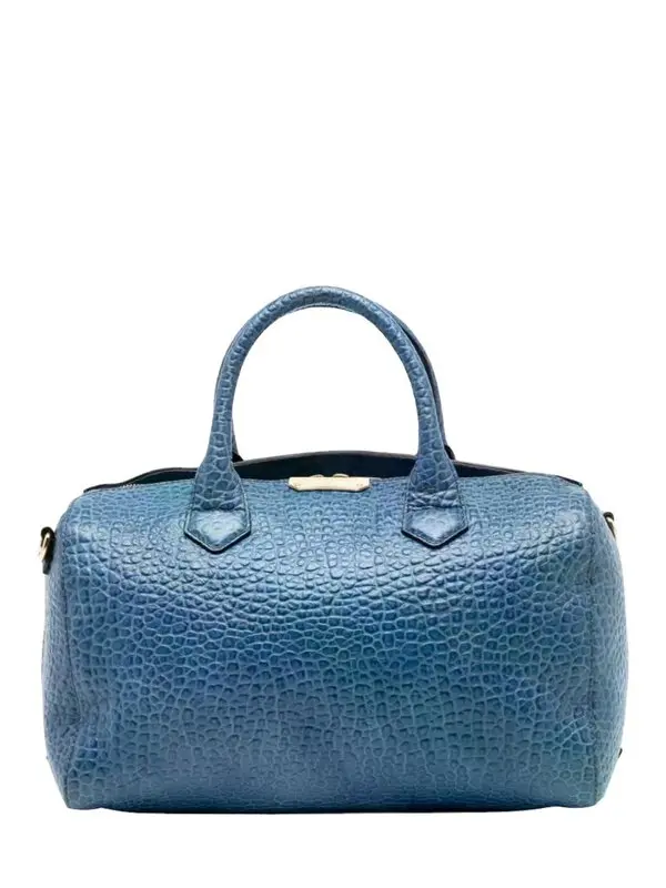 Burberry Medium Grained Calfskin Alchester Satchel - Blue