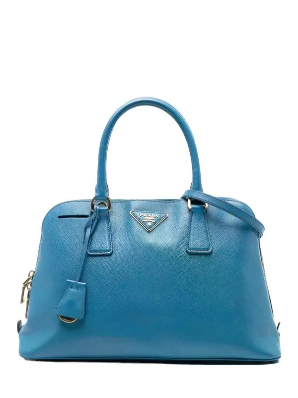 Prada Medium Saffiano Lux Promenade Satchel - Blue