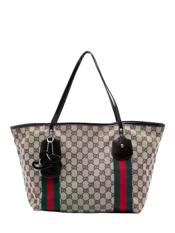 Gucci Gg Canvas Web Jolie Tote Bag - Neutrals