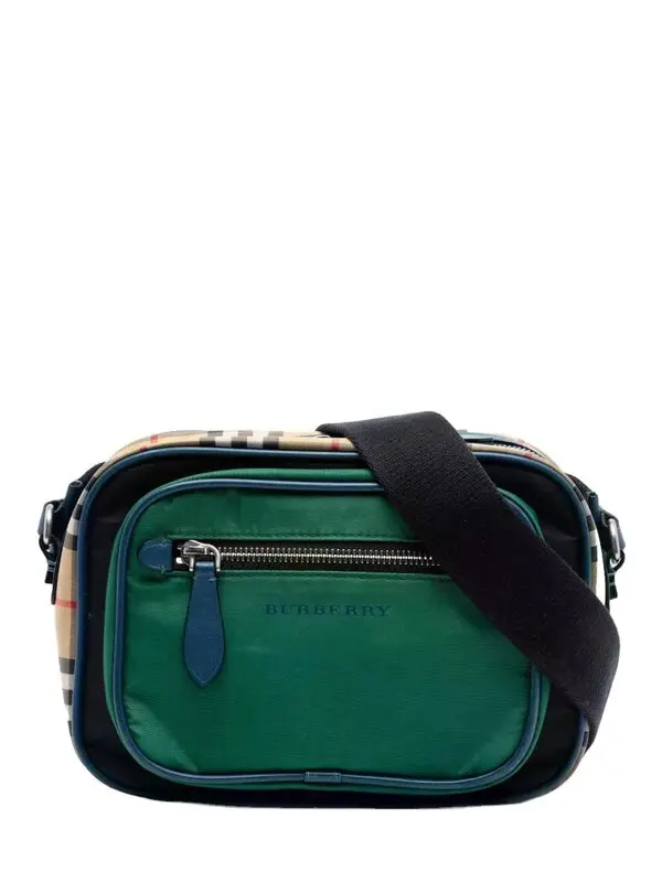 Burberry House Check Trimmed Nylon Paddy Crossbody Bag - Black