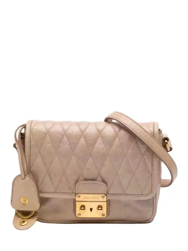 Miu Miu 2010-2016 Quilted Leather Crossbody Bag - Neutrals