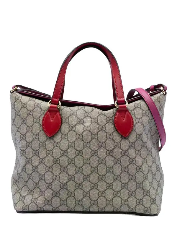 Gucci Gg Supreme Linea A Foldover Tote Satchel - Neutrals