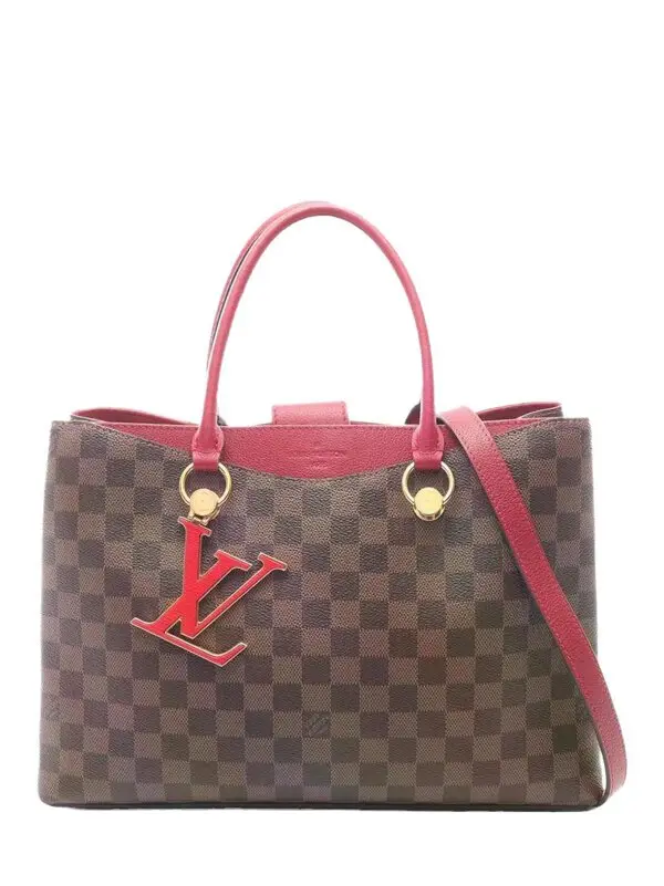 LOUIS VUITTON 2020 Damier Ebene Riverside Satchel - Brown