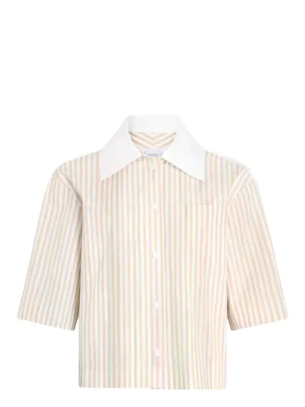 PATOU Striped Short-sleeved Shirt - White