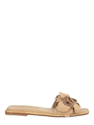 PALOMA BARCELO Kidskin Slide Sandals - Beige