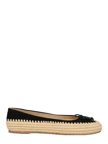 PALOMA BARCELO Kidskin And Raffia Ballet Flats - Black