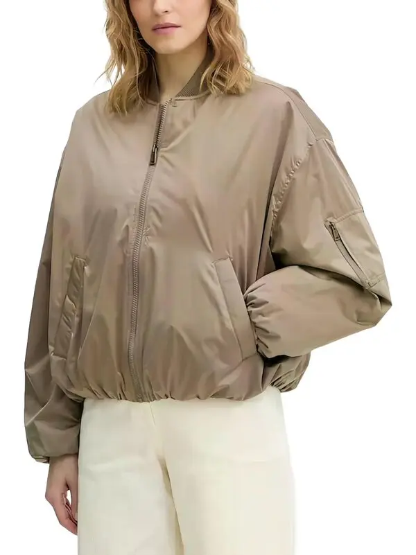 Guess Zipped Bomber Jacket - Brown