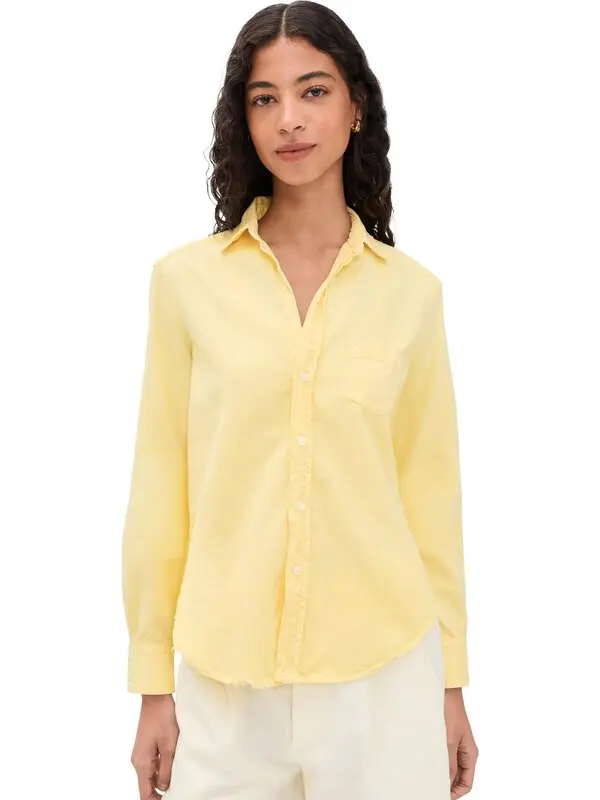 Frank & Eileen Relaxed Denim Button-up Shirt - Lemon