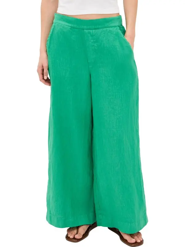 Frank & Eileen Pull-on Crop Wide Leg Pants - Kelly Green