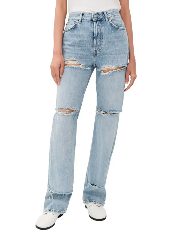 Acne Studios Light Crow Straight Leg Jeans - Light Blue