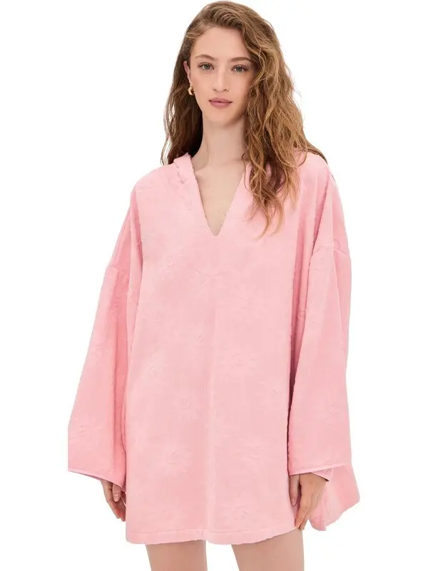 Hunza G Terry Cloth Poncho - Pink