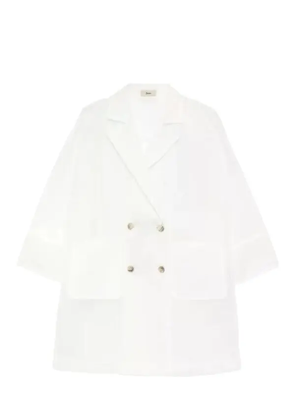 Herno Patch-pocket Double-breasted Coat - White