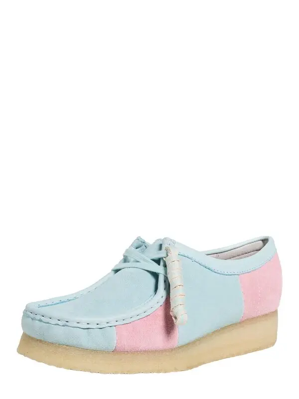 Clarks Wallabee Flats - Pale Blue Stripe