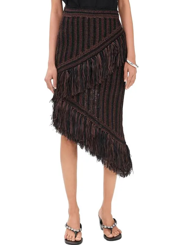 SIMONMILLER Beja Midi Skirt - Choco Brown/black Combo