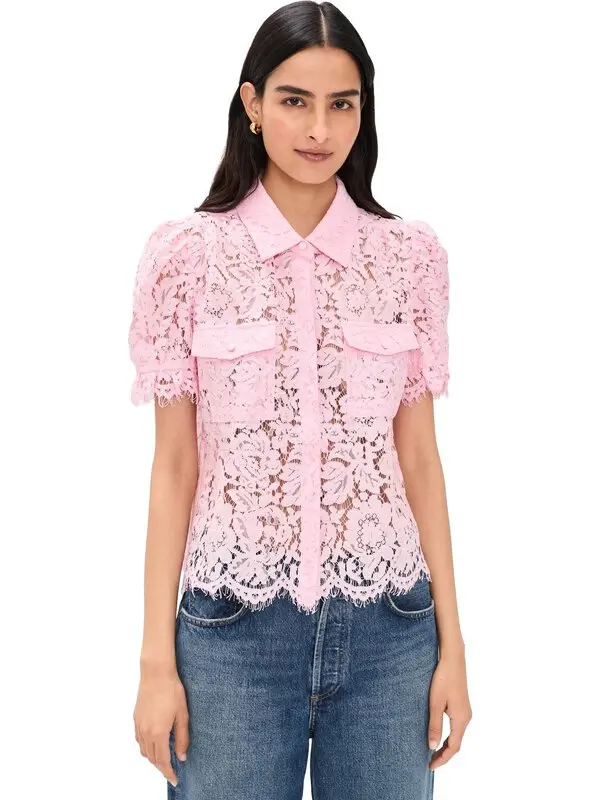 Generation Love Mina Lace Shirt - Soft Rose