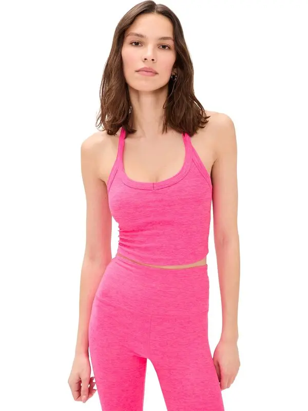 Beyond Yoga Spacedye Cropped Tank - Pink Glow Heather