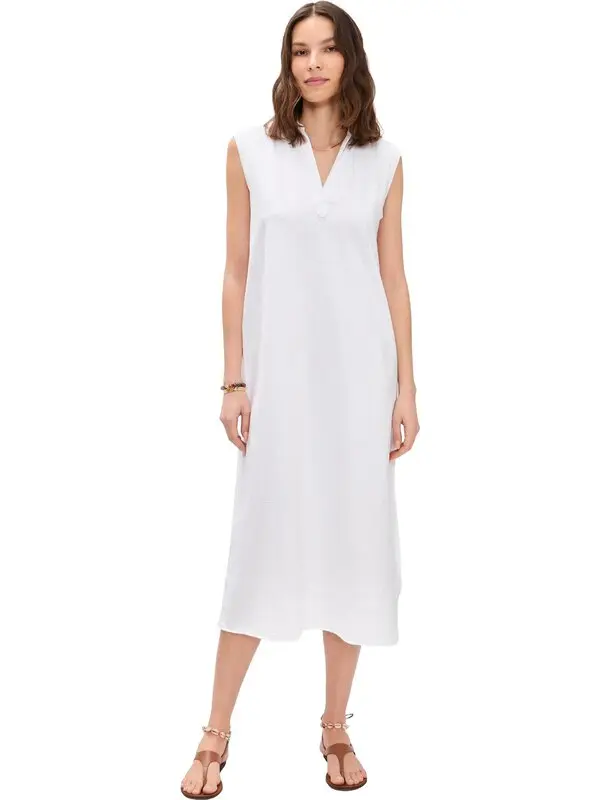 Frank & Eileen Lily Sleeveless Polo Maxi Dress - White