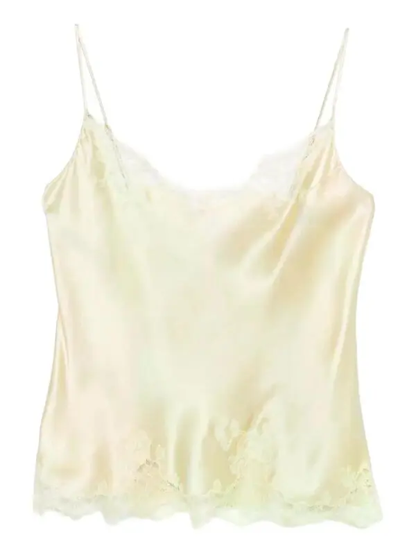 Carine Gilson Lace-detail Silk Camisole - Neutrals