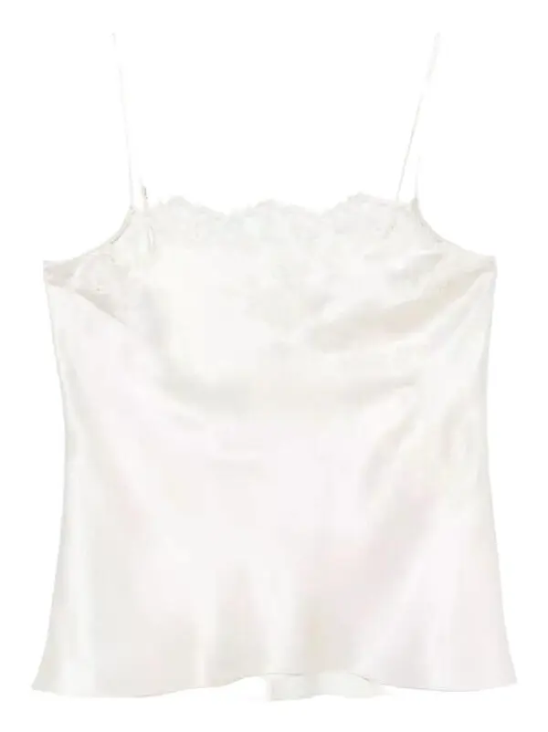 Carine Gilson Lace-detail Silk Camisole - Neutrals
