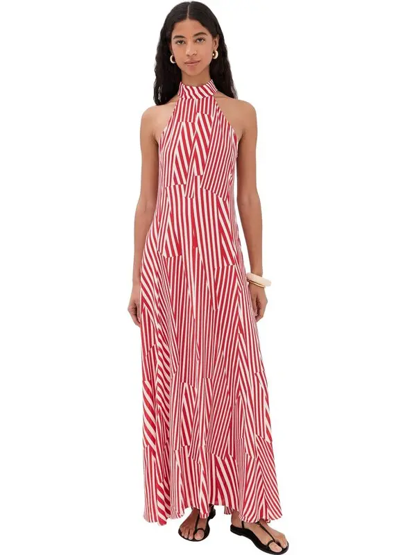 Silvia Tcherassi Koa Maxi Dress - Multi Red Stripes