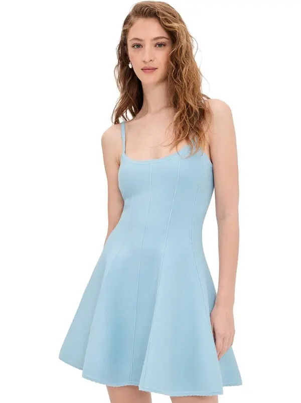 FLEUR DU MAL Flared Corset Dress - Light Sky