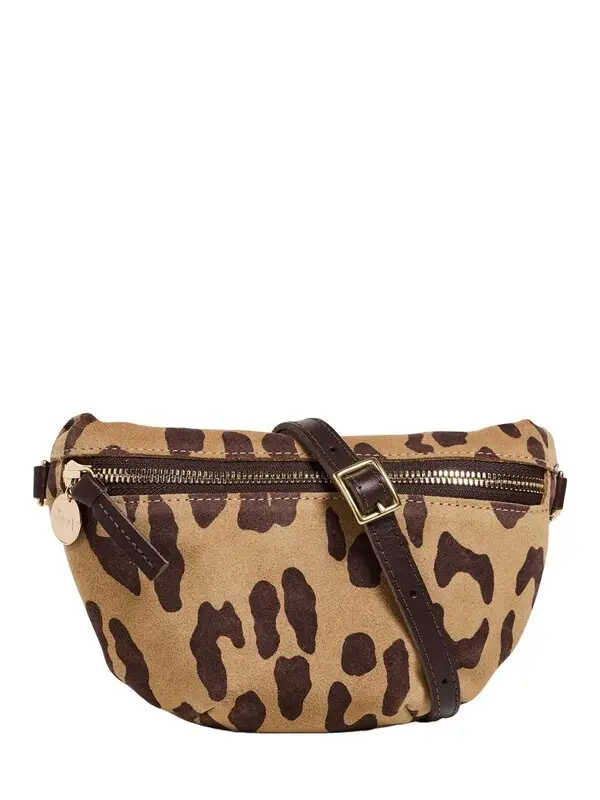 Clare V. Printed Suede Bag - Lark/brown