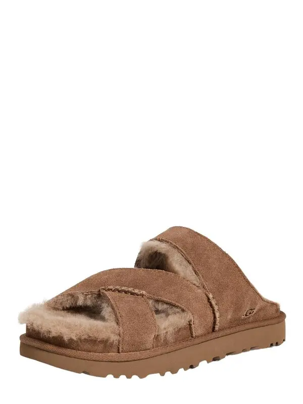 UGG Greenport Cross Strap Slides - Chestnut