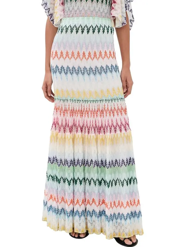 Missoni Long Skirt - Multicolor On White Base