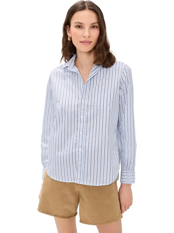 Frank & Eileen Relaxed Striped Button-up Shirt - Blue Navy Multi Stripe
