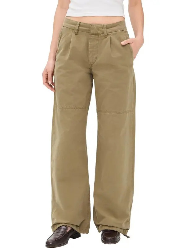 JEANERICA Mina Chino Utility Pants - Khaki Beige Pli
