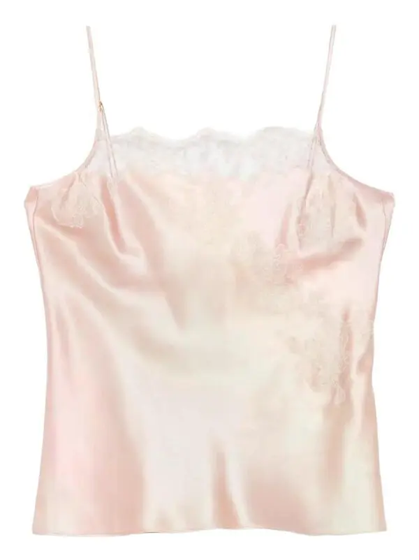 Carine Gilson Straight Neckline Lace Camisole - Pink