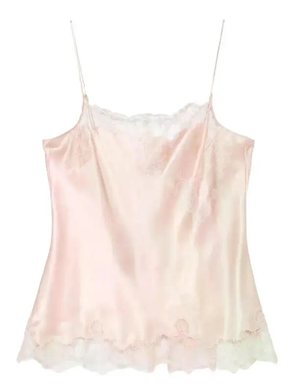Carine Gilson Straight Neckline Lace Camisole - Pink