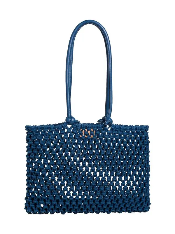 Clare V. Rope Macrame Sandy Bag - French Blue